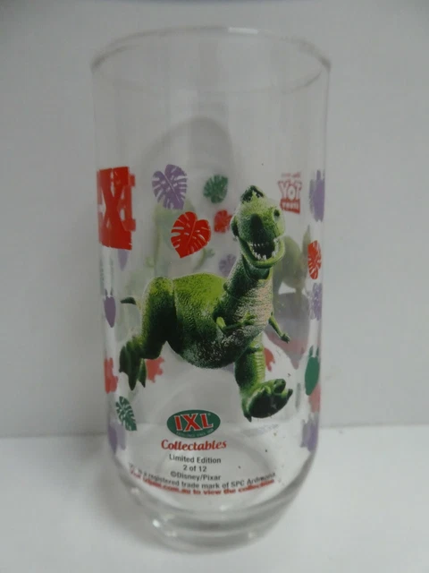 VINTAGE IXL TOYSTORY Rex Disney Pixar Spc Ardmona Cartoon Glass Cup ...