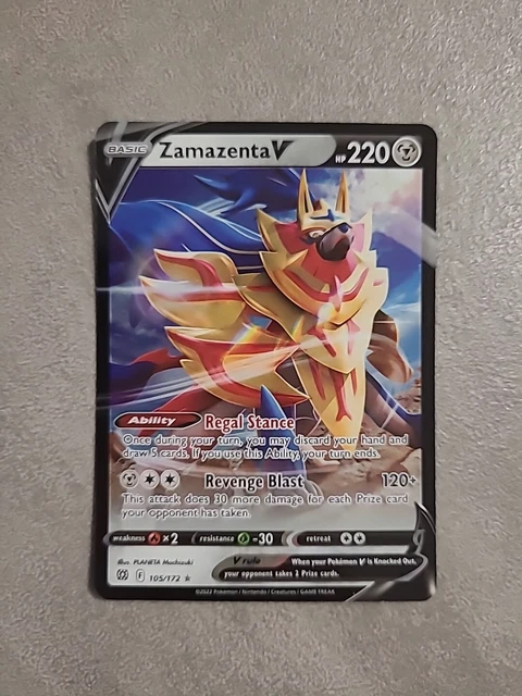 CARTA POKÉMON ZAMAZENTA V 105/172 Brs Eng Nm EUR 3,00 - PicClick FR