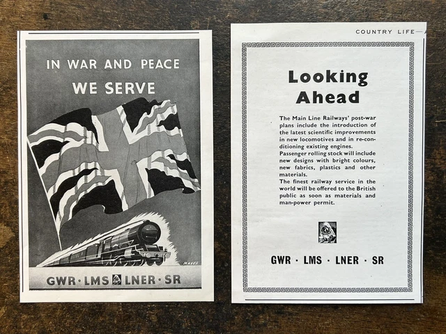 GWR LMS LNER SR Mainline Railway WW2 Adverts - 2x 1945 coupes de presse r504 EUR 8,39 - PicClick FR