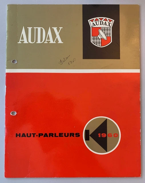 ORIGINAL VINTAGE AUDAX Information Catalog Speakers 1960 In French $19. ...