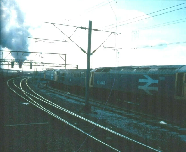 ORIGINAL DIESEL RAILWAY Train Colour Slide Br Class 47 Locomotive 47443 ...