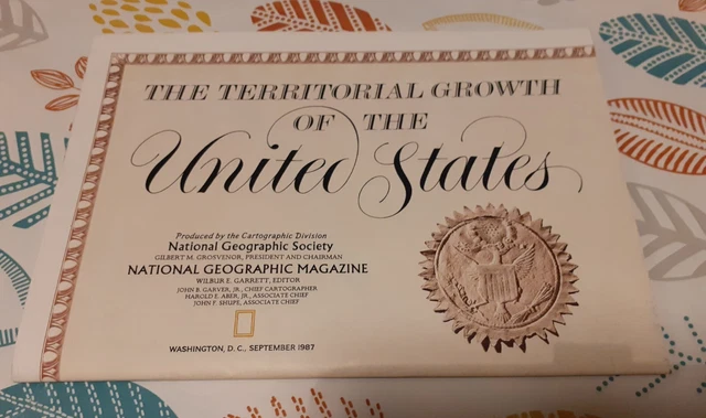 NATIONAL GEOGRAPHIC MAP Poster The Territorial Growth Of The United ...