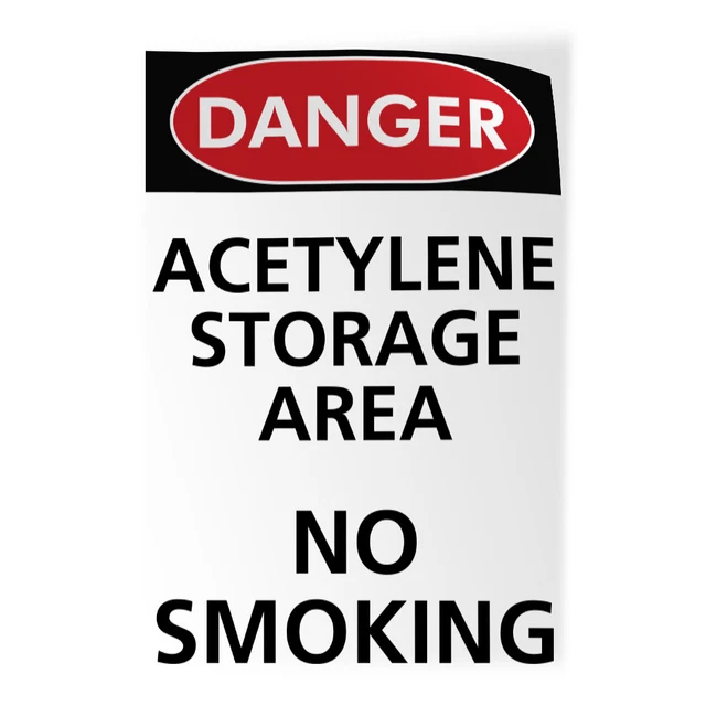 VERTICAL VINYL STICKERS Danger Acetylene Storage Area No Smoking Hazard vertical-vinyl-stickers-danger-acetylene-storage-area-no-smoking-hazard