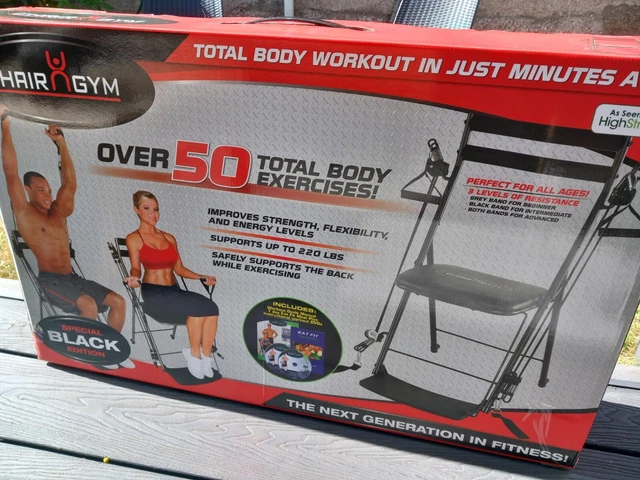CHAIR GYM TOTAL Body Workout Over 50 Exercises bnib Special Black ...