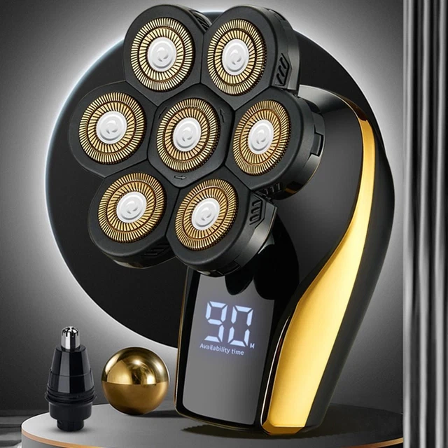 TESTA RASOIO ROTANTE rasoio elettrico rasoio 7 teste rasoio display ...