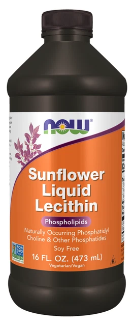NOW FOODS SUNFLOWER LECITHIN LIQUID non-GMO soy free Vegan 473ml £23.99 ...