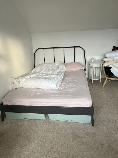 Ikea King Size Bed Frame With Mattress £4232 Picclick Uk 7858