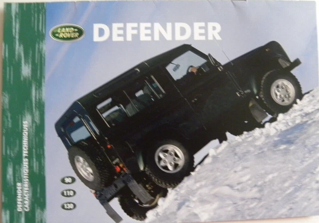 BROCHURE LAND ROVER DEFENDER 90 . 110 . 130 . caractéristiques ...