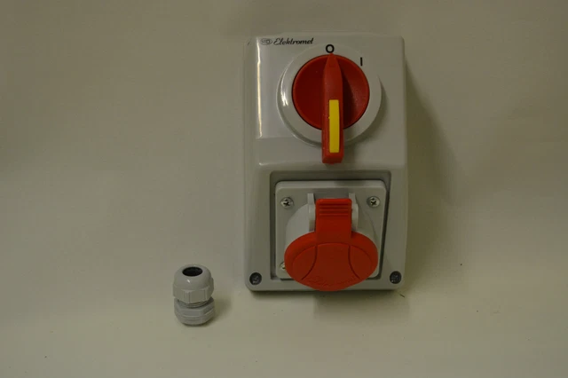 ROTARY ISOLATOR SWITCH Socket 3 phase 400-415V 16A,32A.4 & 5 pin CEE ...