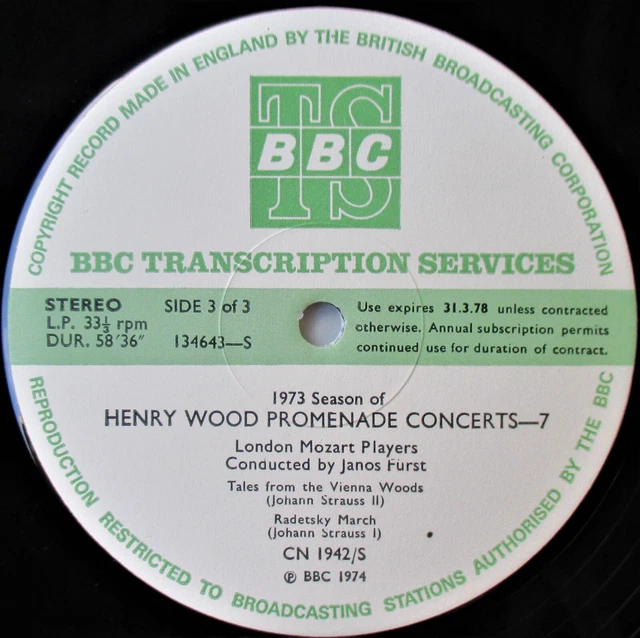 BBC TRANSCRIPTION HENRY Wood Promenade London Mozart Players & BBC Symphony Orch EUR 29,03 ...