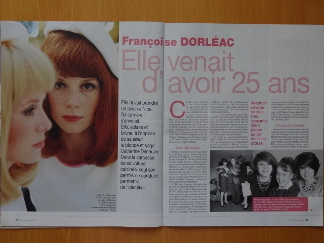 FRANCOISE DORLEAC (CATHERINE Deneuve) Coupure de presse 4 pages 2015 – Clippings EUR 5,00 ...