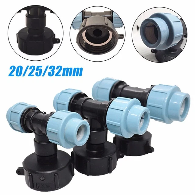 IBC ELBOW STRAIGHT Connector Tank Adapter Outlet Hose Water Fittings ...