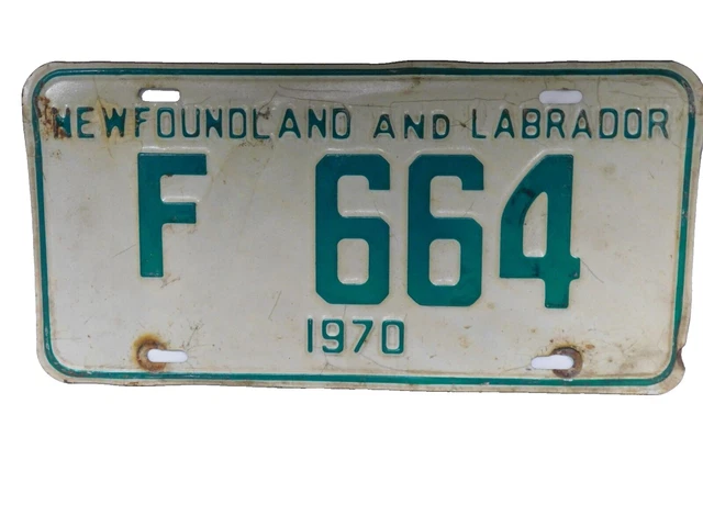 CANADIAN FORCES LICENSE Plate 1970 Nfld Yukon Base Us Uk Army Tag F 664 ...
