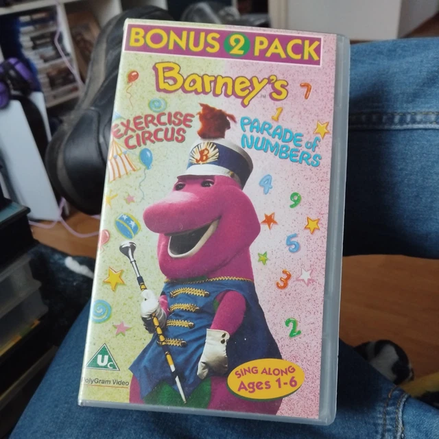 BARNEY EXERCISE CIRCUS & Parade Of Numbers Sing-Along 2-Pack VHS (1992 ...