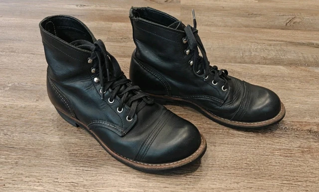 RED WING SHOES Iron Ranger 8084 Black Harness Leather Mens Size 9.5 D £ ...