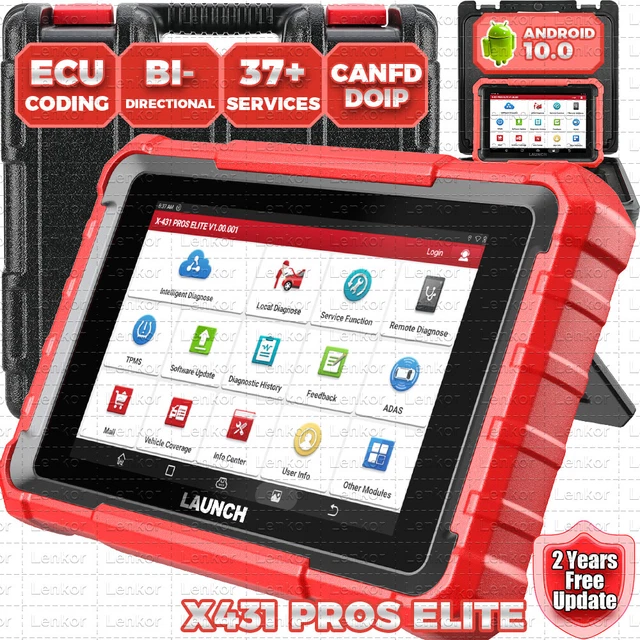 LAUNCH X431 PRO Elite Pro 5 Bidirectional OBD2 Diagnostic Scanner ...