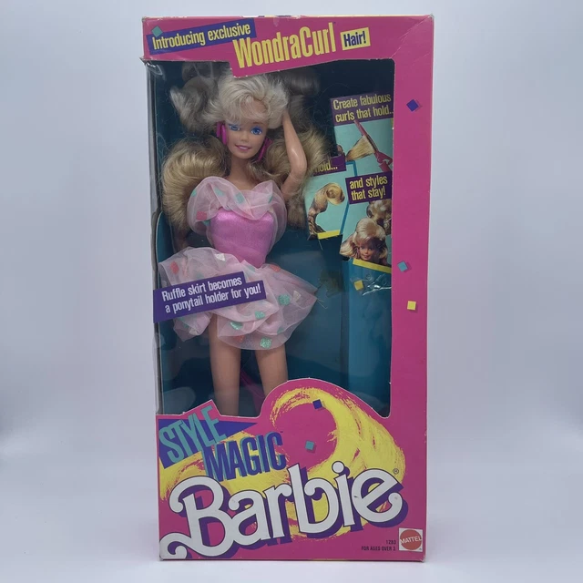 VINTAGE STYLE MAGIC Barbie Doll #1283 WonderCurl Hair Mattel 1988 NEW ...
