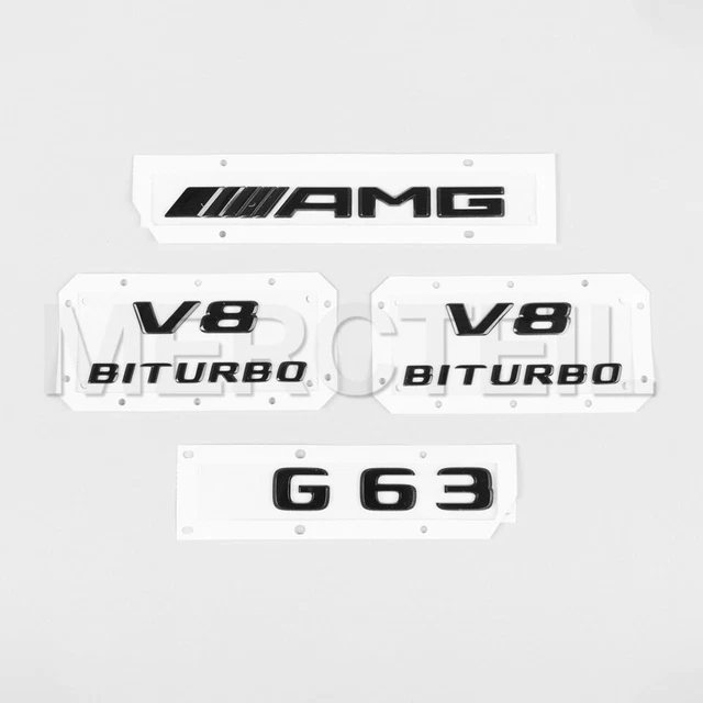 NEW GENUINE MERCEDES G63 AMG BLACK Decal Emblems / Badges G-class W463A ...