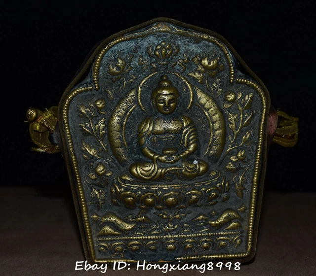 ANCIEN BOUDDHISME EN bronze tibétain Shakyamuni Amitabha Buddha Gawu Box EUR 55,00 - PicClick FR