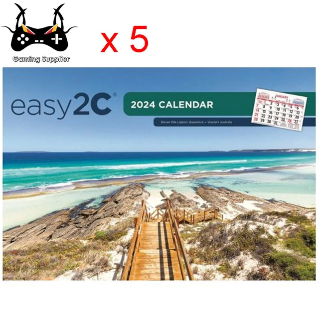 5 X 2024 Big Print EsE-2C Calendar 2024 Easy to See A4 Wall Big Print ...