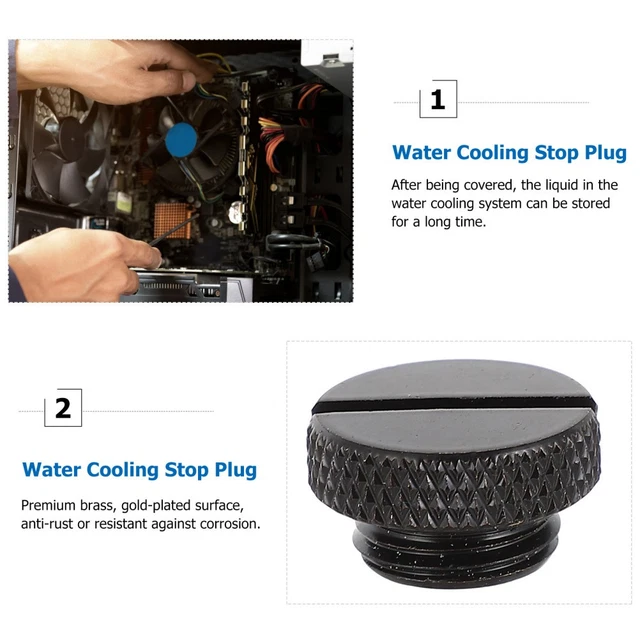 6 PCS WATER-COOLED Stop Plug Fittings for Cooling System Watercooling ...