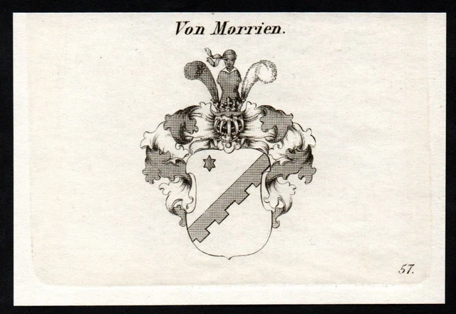 1830 MORRIEN ARMOIRIES Coat Of Arms Adel Gravure sur Cuivre Engraving ...