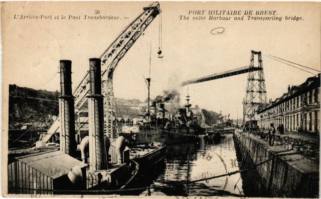CPA PORT MILITAIRE de BREST - L'Arriere-Port et le Pont Transbordeur ...