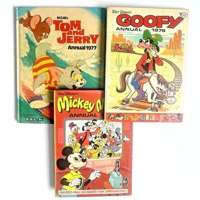 WALT DISNEY'S GOOFY, Mickey Mouse and Tom and Jerry Annual Bundle 1976 ...