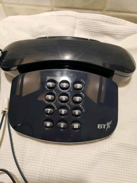 VINTAGE BT LANDLINE Telephone Corded Dark Navy Blue Colour VGC £9.04 ...