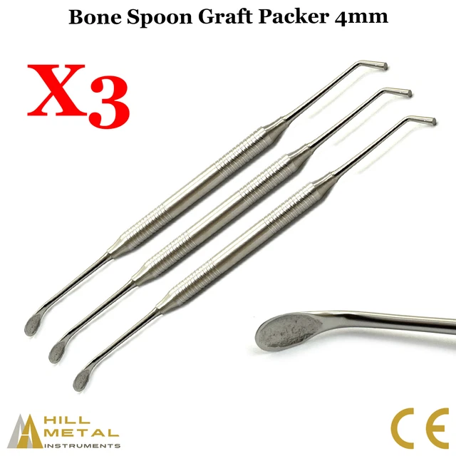X3 BONE GRAFT Spoon Packer Plugger Bone Grafting Scoop Implant Dental ...