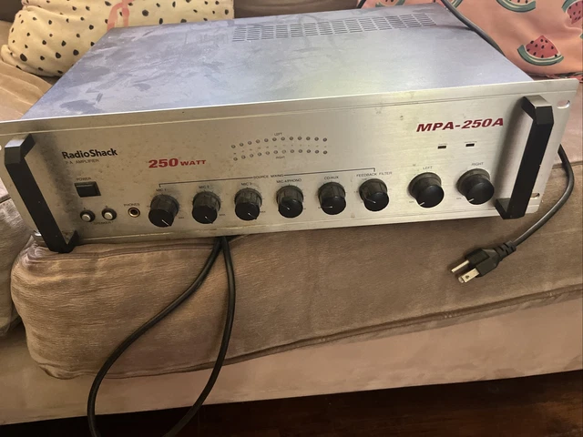RADIO SHACK MPA-250A Rack Mount PA Amp Stereo Amplifier 250w Silver Pro ...