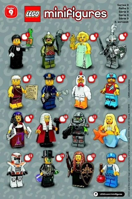 LEGO COLLECTABLE MINIFIGURE Series 09 Tick Sheet/Checklist/Leaflet ONLY ...