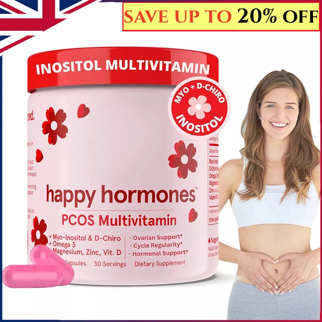 HAPPY HORMON PCOS Multivitamin, Hormone Balance for Women-Cycle Support ...