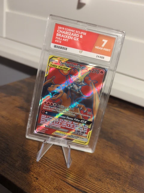 PSA ACE GRADING Pokemon Charizard & Braixen GX 212/236 Cosmic Eclipse ...