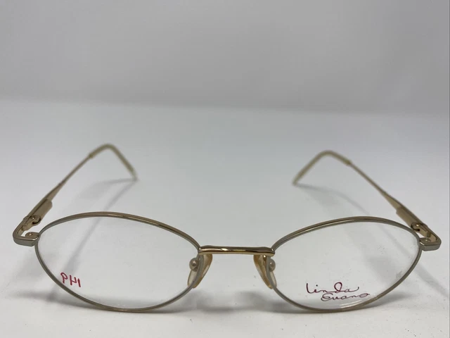 LINDA EVANS EYEGLASSES Frame 218 Gold/Silver 50-19-135 Full Rim -940 £ ...