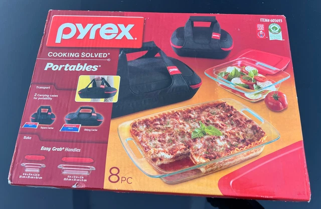 PYREX® COOKING SOLVED® Portables® Transport 8 PC. Glass Bakeware Item ...