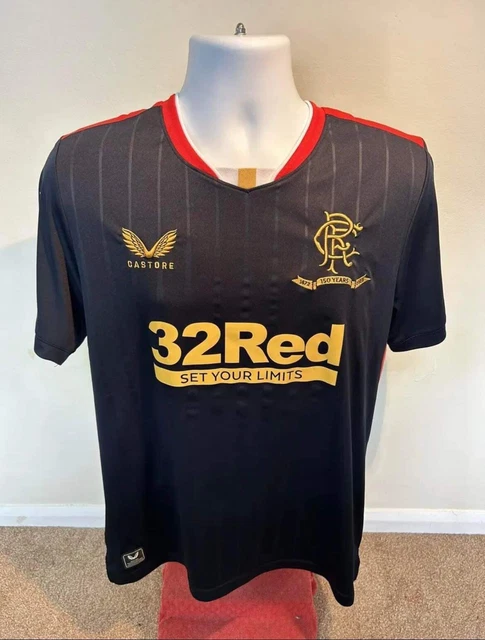 GLASGOW RANGERS 2021/2022 Away 150 Years Peter McNeil Black Shirt Mens ...