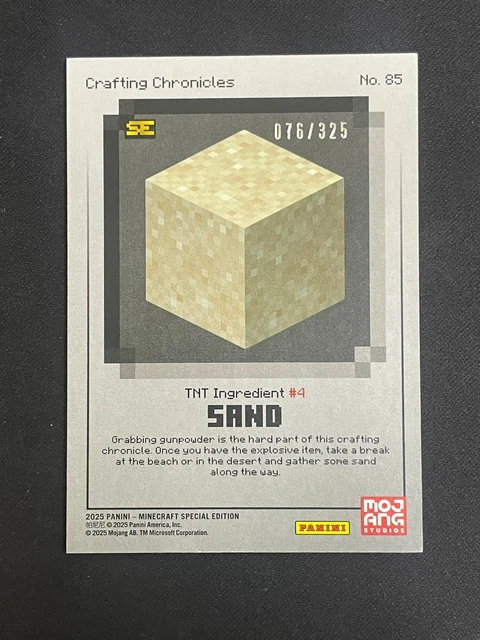 SAND 2025 PANINI Minecraft Special Edition /325 Crafting Chronicles #85 ...