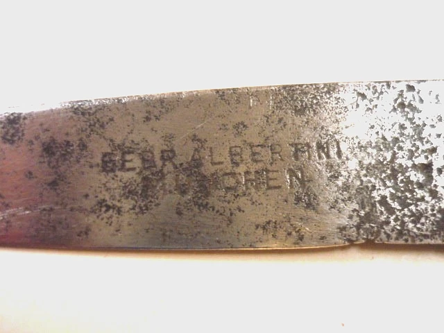 ALTES JAGDMESSER &NICKER& mit Horngriff von GEBR. Albertini München EUR ...