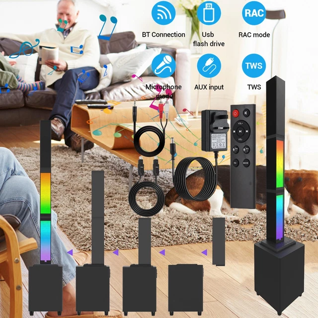 3-IN-1 WIRELESS BLUETOOTH Speaker TV Detachable Sound Bar Home Theater ...