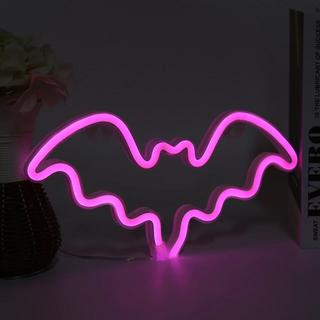 BAT LED NEON Light Innovative Bat Shape Neon Sign Lamp Bedroom ...