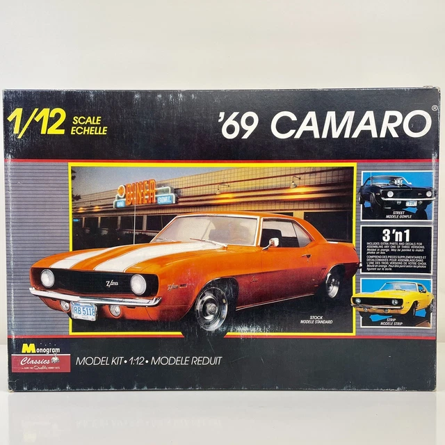 MONOGRAM '69 CHEVY Camaro 3n1 1/12 Plastic Model Kit 85-2802 Complete ...