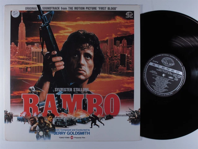 FIRST BLOOD OST Jerry Goldsmith SEVEN SEAS LP NEUF Japon avec insert e ...