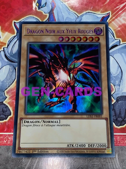 CARTE YU GI OH DRAGON NOIR AUX YEUX ROUGES TITRE VERT LDS1-FR001 EUR 12,00 - PicClick FR
