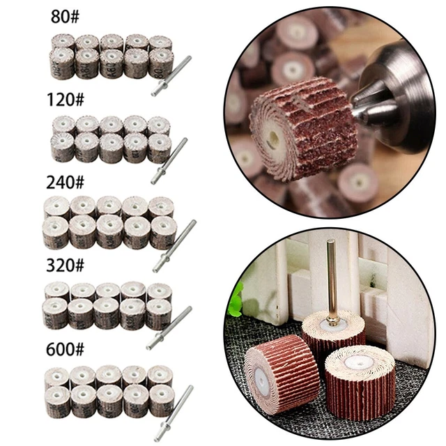 FLAP WHEEL SANDPAPER Sanding Disc for Rotary Tool 12mm Diameter 80600 ...