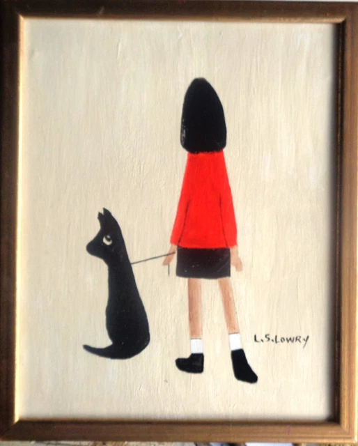 AFTER L.S. LOWRY "Girl In Red With A Dog" Framed Painting £18.40 ...