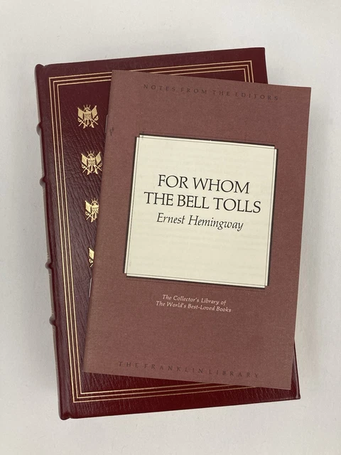 FOR WHOM THE Bell Tolls Ernest Hemingway 1977 Franklin Library Leather ...