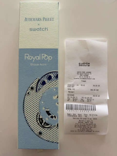 WATCH AUDEMARS PIGUET x Swatch AP Royal Pop Blaue Acht Blue Green ...