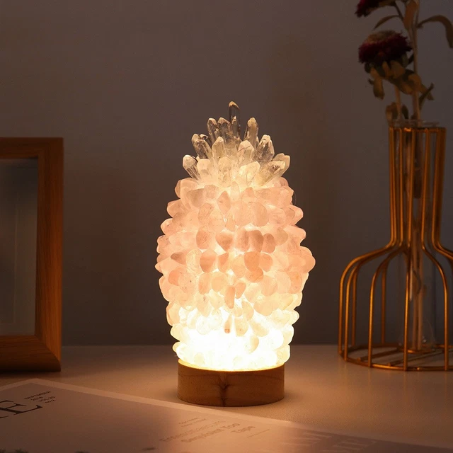 NATURAL POWDER CRYSTAL Crushed Stone Pineapple Night Light £35.99 ...