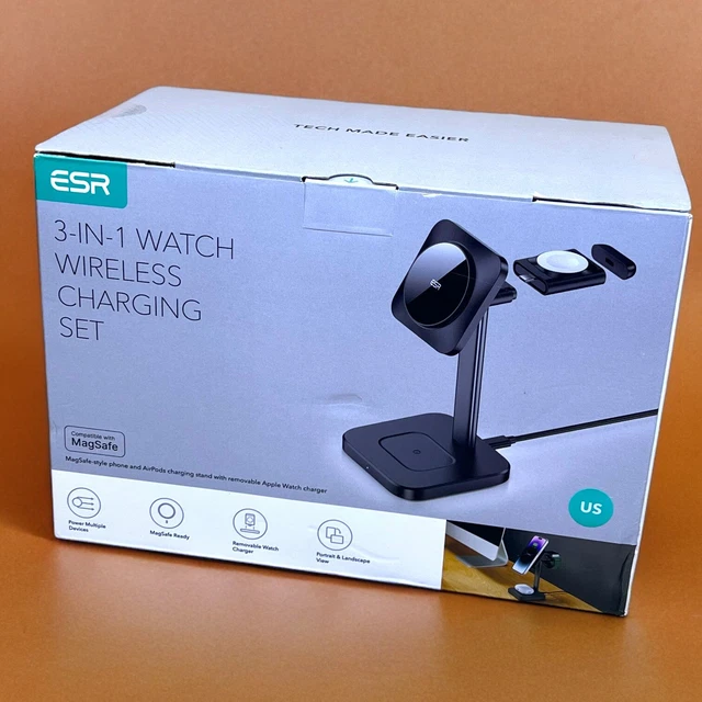 ESTACIÓN DE CARGA inalámbrica ESR Qi2 3 en 1 para Apple Watch y soporte de cargador iPhone EUR ...